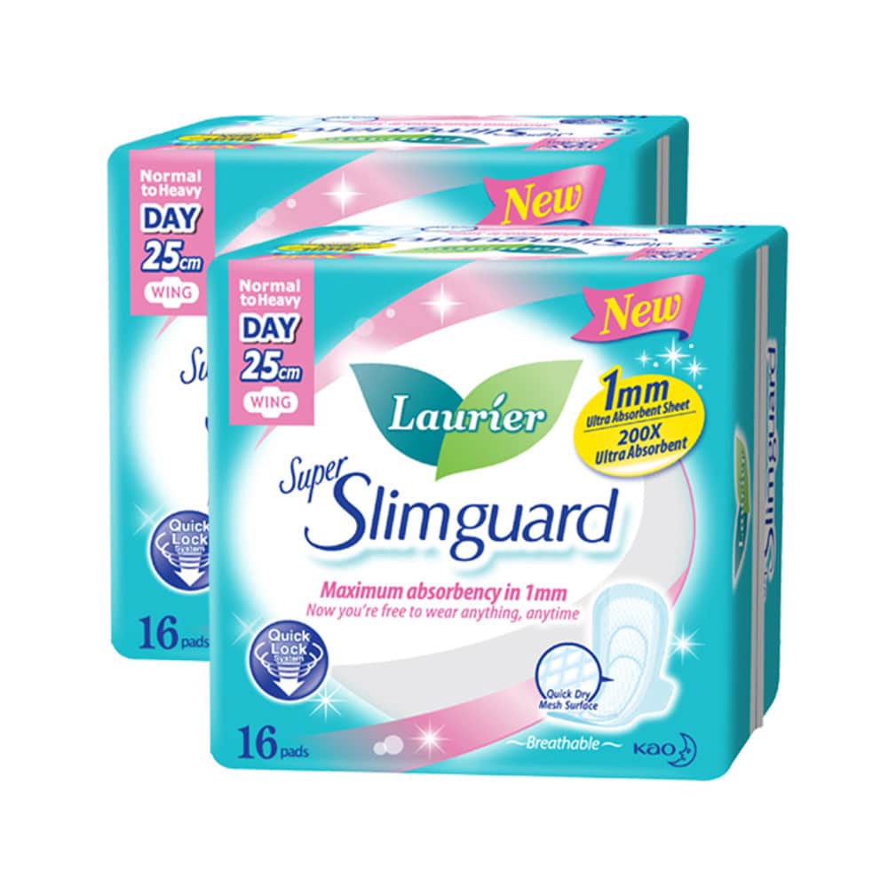 Laurier Super Slimguard Normal to Heavy Day Wing - 25cm (2 x 16s) WT1 ...