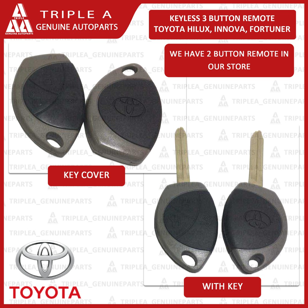 2, 3 Button Key Remote Toyota Hilux, Innova, Fortuner Key Cover with ...