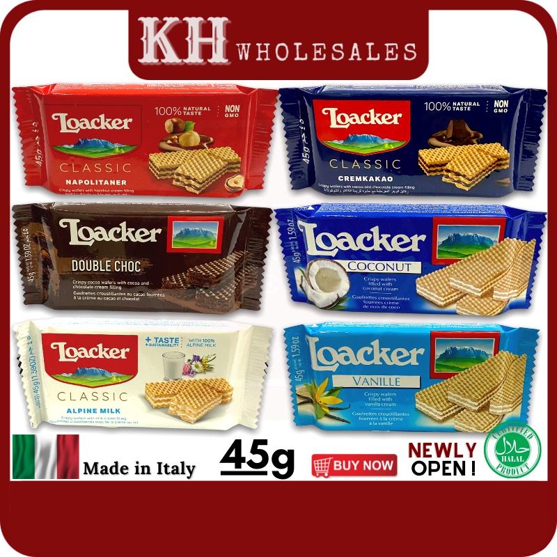 [45g] KH Loacker Wafer Loacker Chocolate Biskut Loacker Snack Halal ...