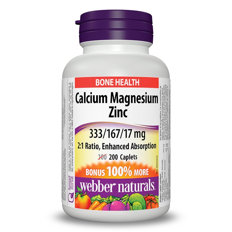 Webber Naturals Calcium Magnesium Zinc (200 Caplets) | Shopee Malaysia
