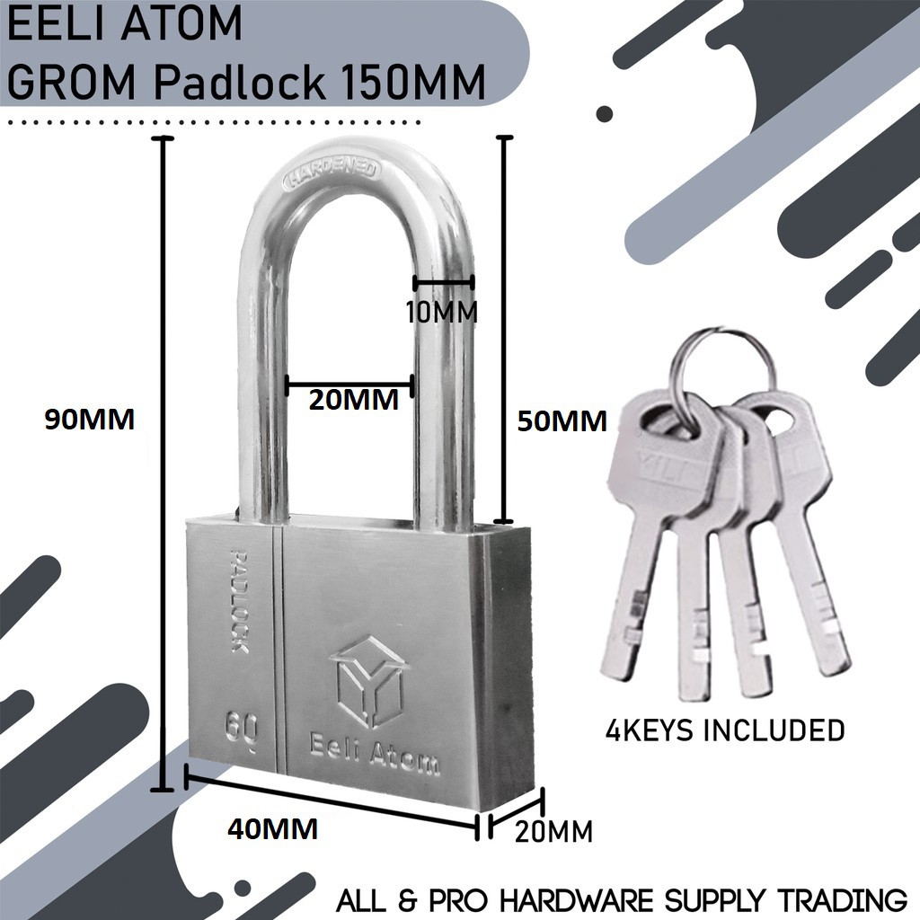 EELI ATOM Brass Padlock Long Beam 40MM | Shopee Malaysia