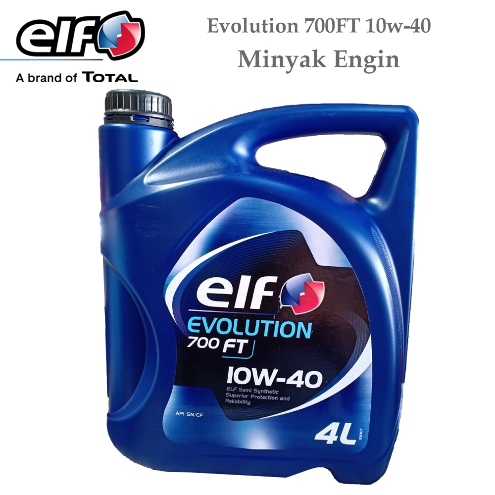 Elf EVOLUTION 700 FT SAE 10W-40 SEMI SYNTHETIC 4 Liter Minyak engin ...