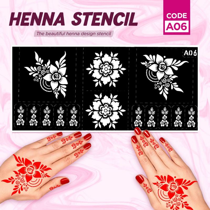 Sticker Inai Tekap Sepasang Tangan New Design Stiker Enai Tampal ...