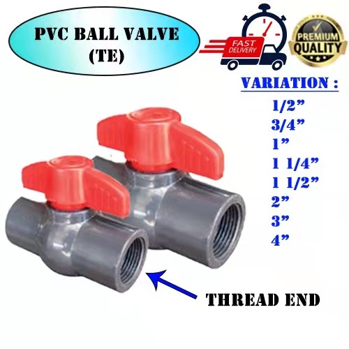 PVC BALL VALVE (THREAD END) / Stop Cock /Butterfly PVC Ball Valves ...