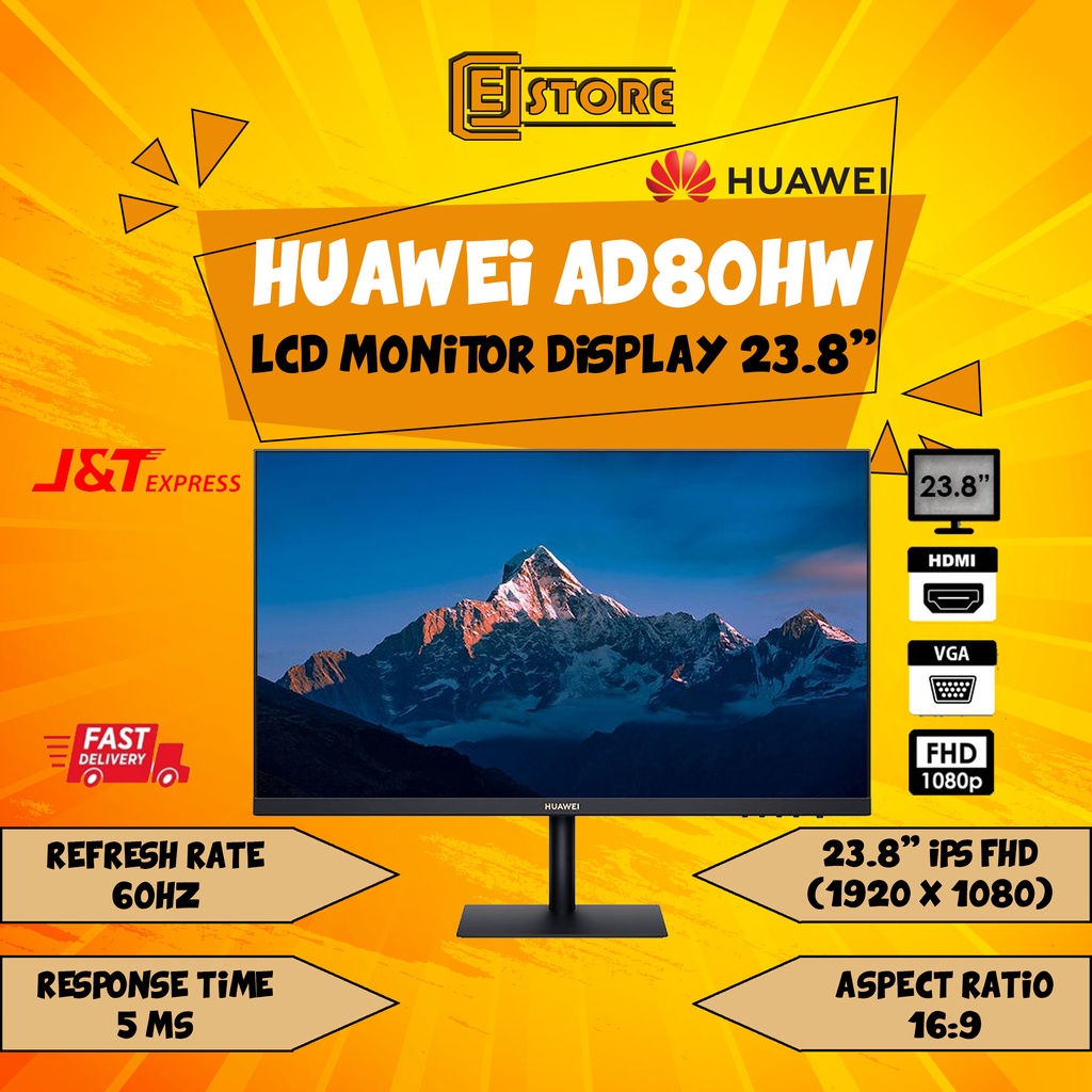 Huawei AD80HW 23.8" FHD (1920 x 1080) 5ms 60Hz IPS LED Monitor (HDMI ...