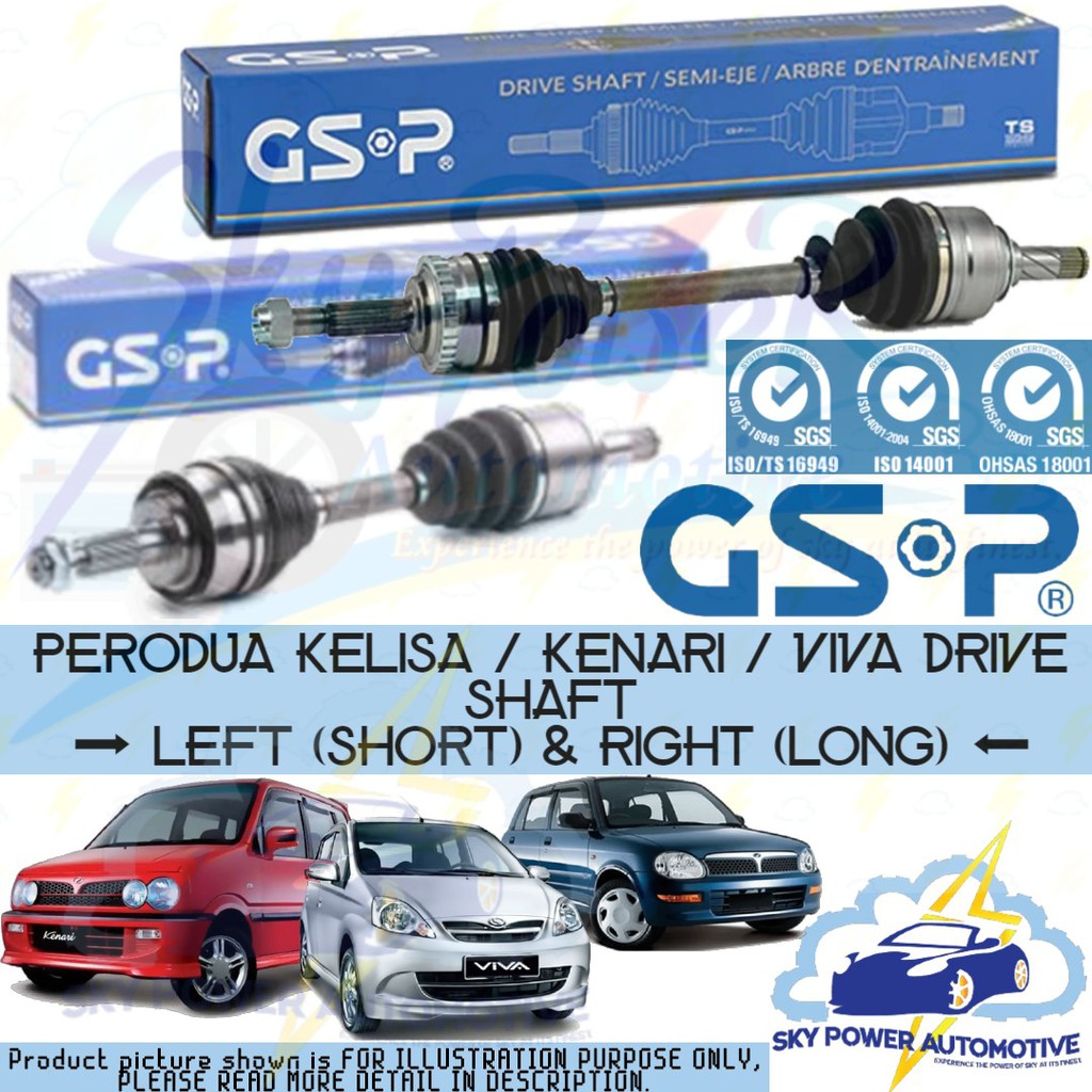 PERODUA KELISA / KENARI / VIVA (2000-2014) GSP DRIVE SHAFT (LEFT ...