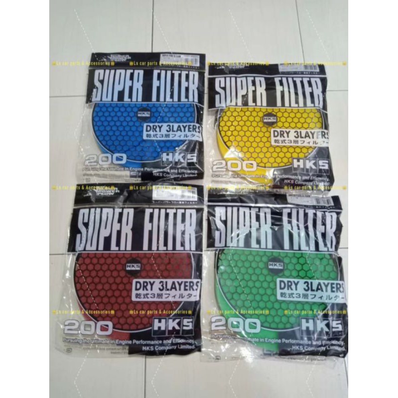 HKS Air Filter Super Power 空气滤清器超强力气流 海绵 3层 黄色 青色 红色 蓝色 Myvi Wira Waja ...