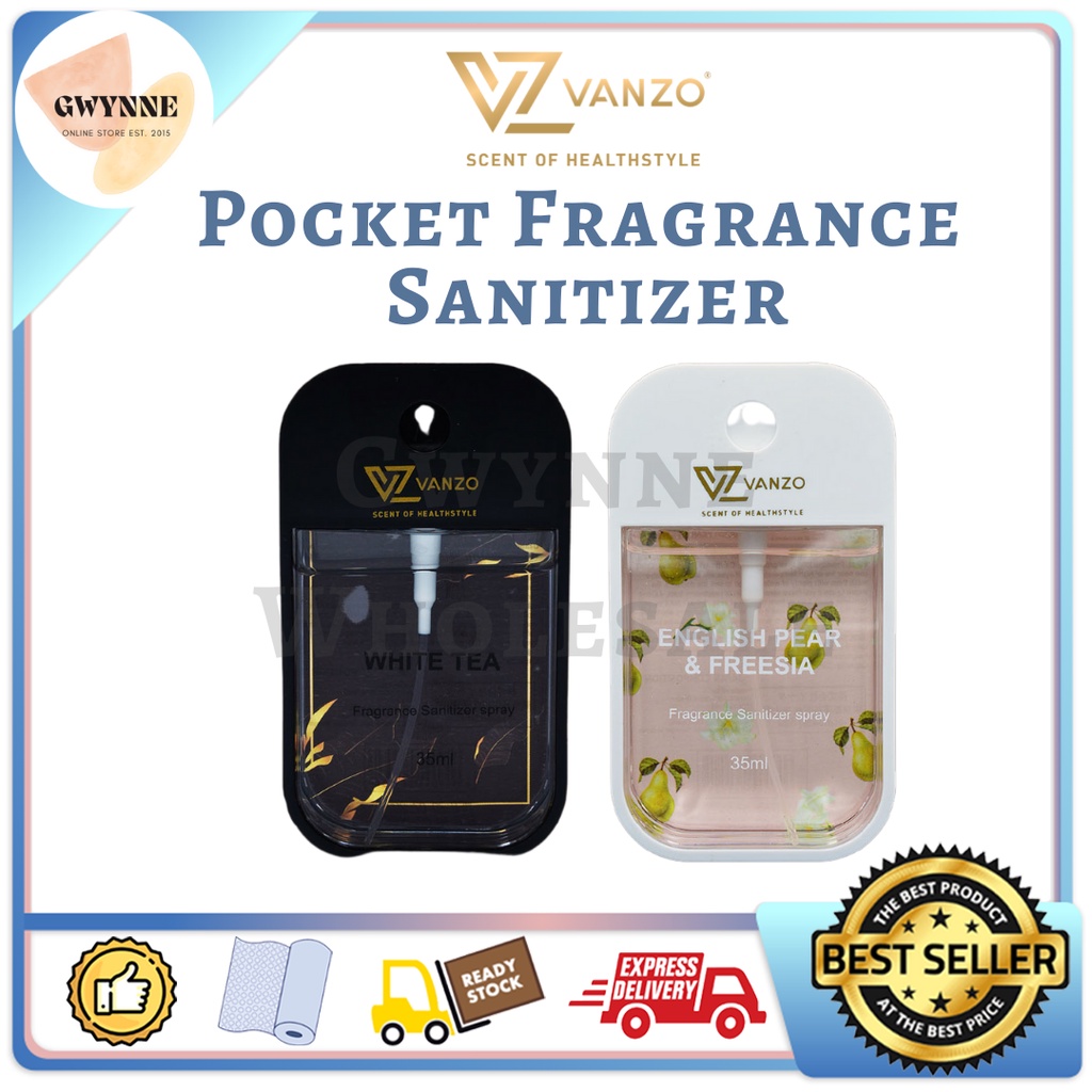 Vanzo Pocket Fragrance Sanitizer Spray White Tea English Pear&Freesia ...
