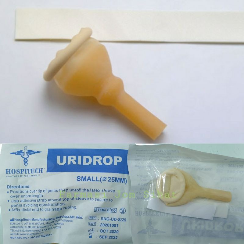 URIDROP MALE EXTERNAL CATHETER 1 PIECE 25MM/ 30MM/ 35MM DOUBLE SIDED ...