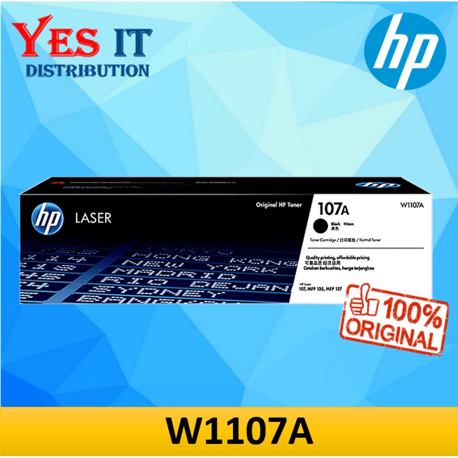HP 107A W1107A BLACK ORIGINAL LASER TONER for 107A/107W/MFP 130 Printer ...