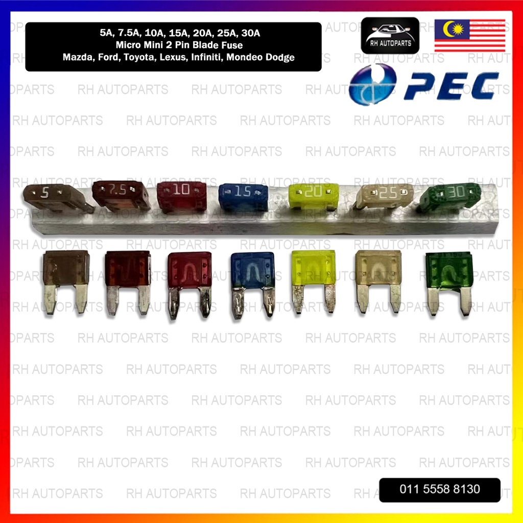 Pec Micro Mini 2 Pin Blade AFM ATR Fuse Car Automotive Mazda Ford ...