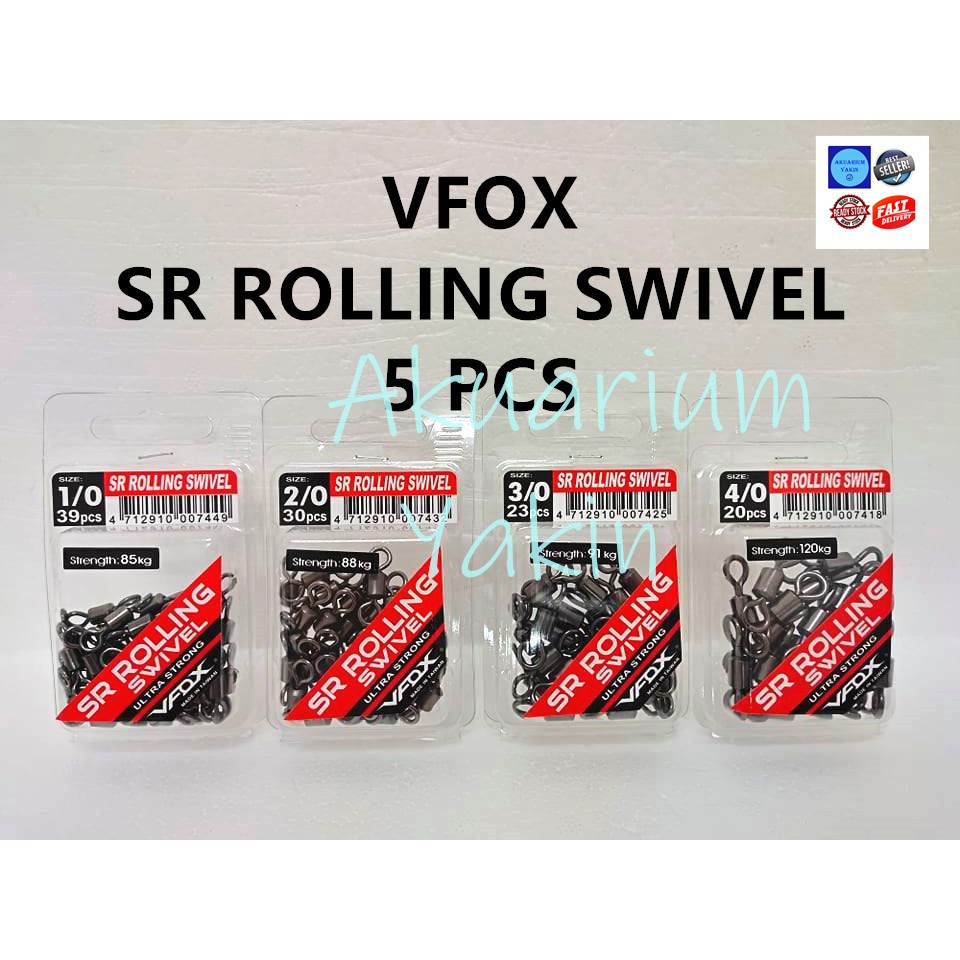 4077 🔥REPACK 5 PCS🔥VFOX SR ROLLING SWIVEL ULTRA STRONG FISHING HOOK ...