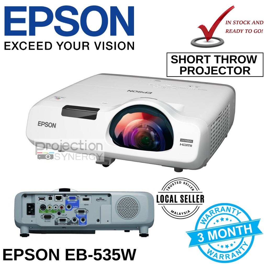 EPSON EB-535 SHORT THROW PROJECTOR REFURBISH UNIT SECONDHAND USED ...