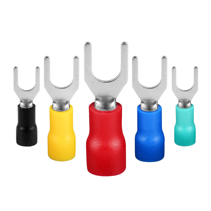 COD 50PCS Five colors Wire terminal sv1.25-6 fork type terminal U-type ...