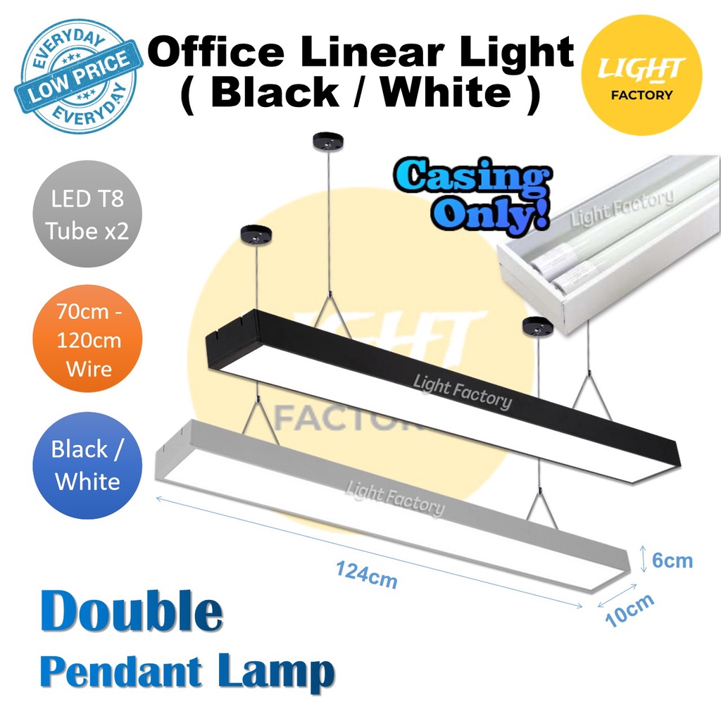 Office Pendant Light 4FT LED T8 Linear Light Casing Kalimantang Tube Fitting Ceiling Wall ...