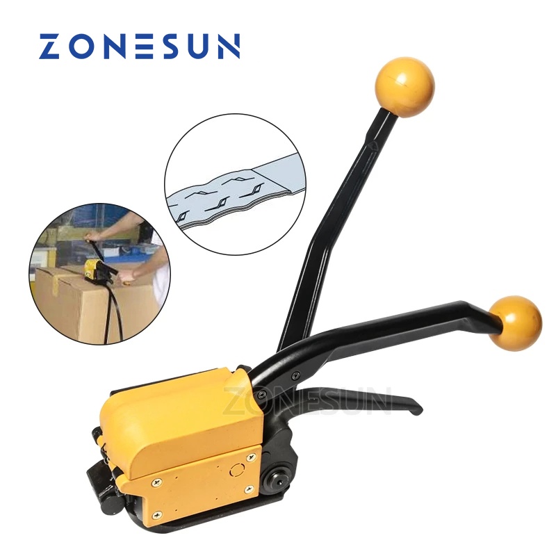 ZONESUN A333 Handheld Sealless Steel Strapping Tool Steel Band Packing ...