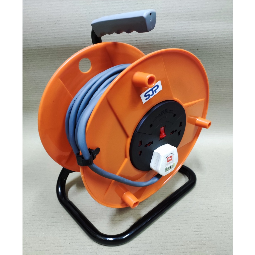 Heavy Duty 3Gang 13A Universal Multi socket with Extension Cable Reel ...