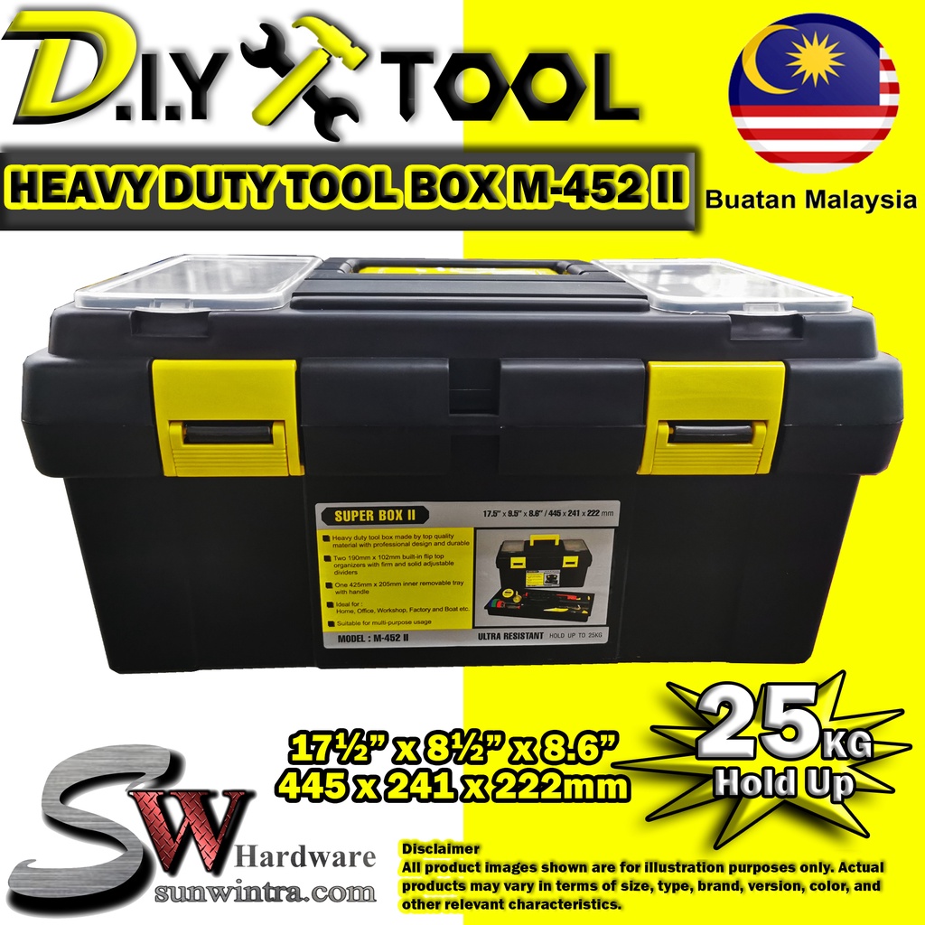 SW Hardware 17.5" Heavy Duty Tool Box Super Box Super Box II M452 M-452 ...