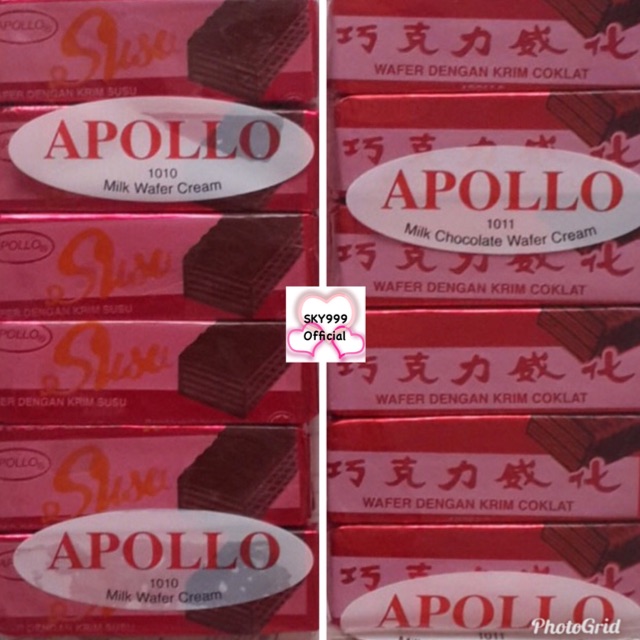 48pcs Apollo Wafer Krim Susu/Krim Coklat Susu (Milk Cream/Milk ...