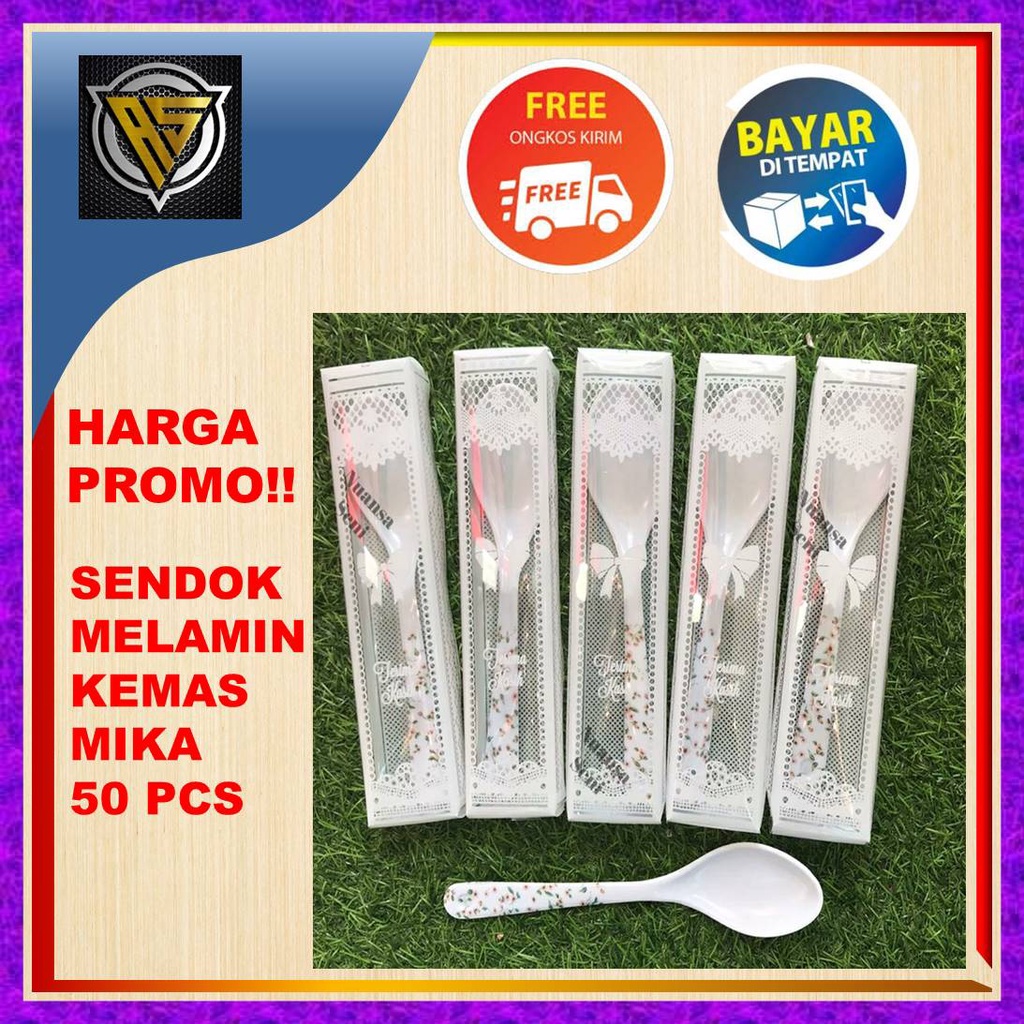 (50 Pcs) Wedding Souvenirs Melamine Tablespoon Packaged with Mica ...