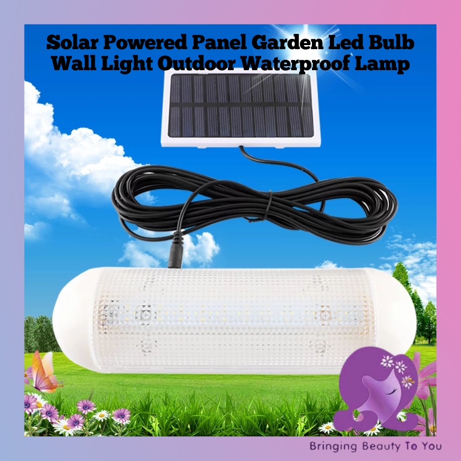 💜 Beauty 2u 💜 Solar Powered Panel Garden Led Bulb Wall Light Outdoor ...