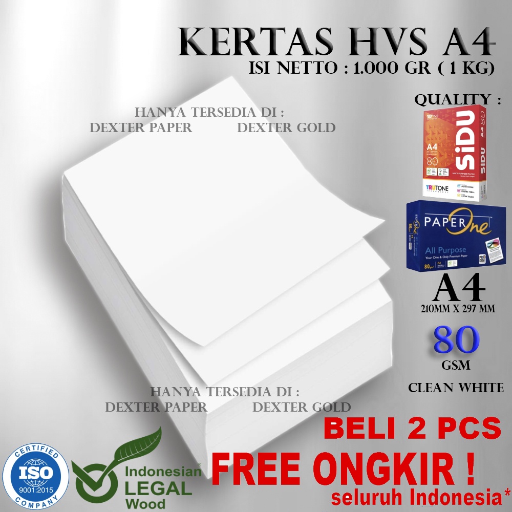 A4 Paper 80GR/HVS A4 Paper 80GSM Net Contents 1KG (1000Gram) | Shopee ...