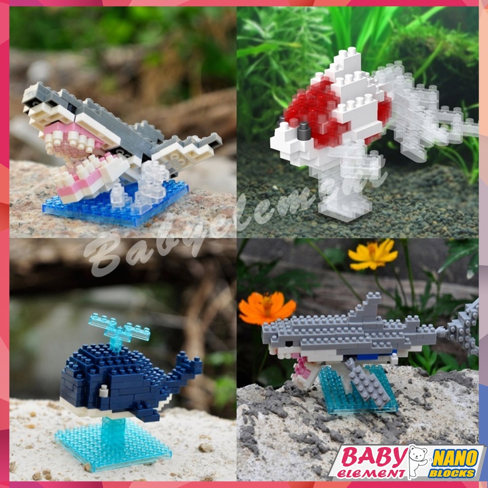 Nano blocks MINI Underwater World Puzzle Building Blocks Octopus Lobster Manta Ray Small animal ...