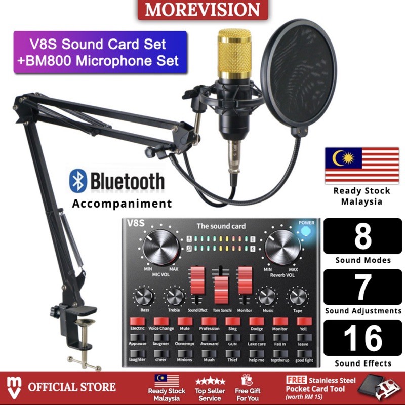 microphone professional BM800+V8S-BM800+F998sound card for live ...