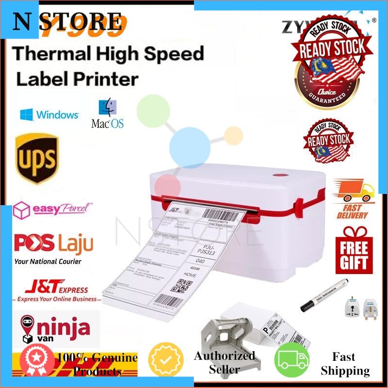 ZYWELL-909 Thermal Printer A6 Label 1D 2D QR Barcode Label Air Waybil F ...