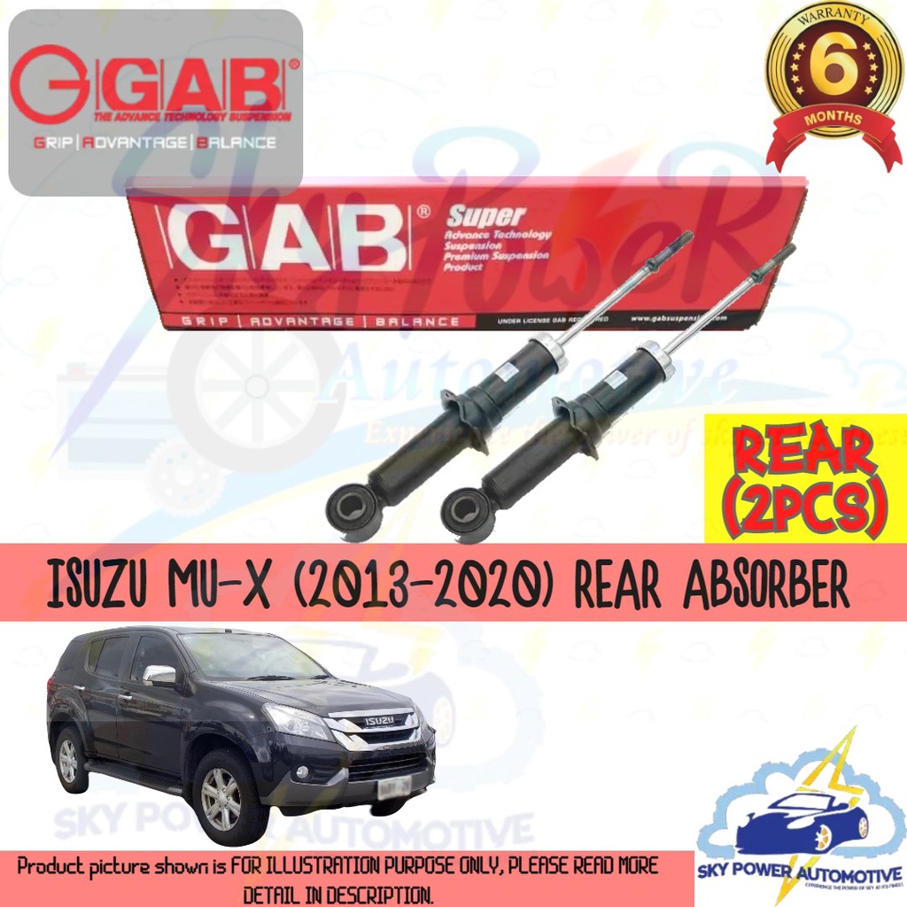 ISUZU MU-X MUX (2013-2020) GAB SUPER GAS SHOCK ABSORBER REAR 2PCS ...
