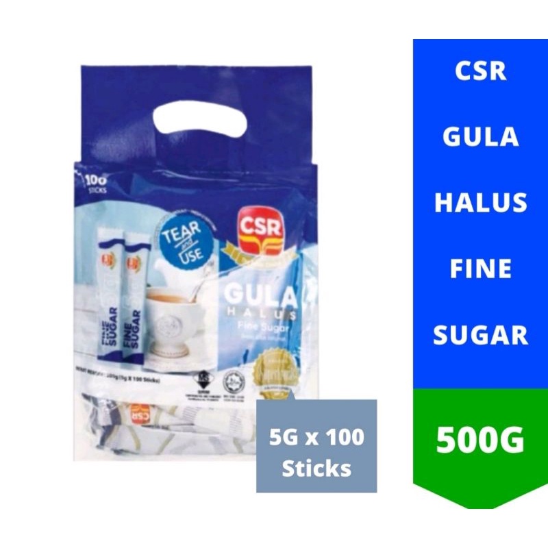CSR - Gula Halus / Fine Sugar ( 5g x 100 Sticks ) | Shopee Malaysia