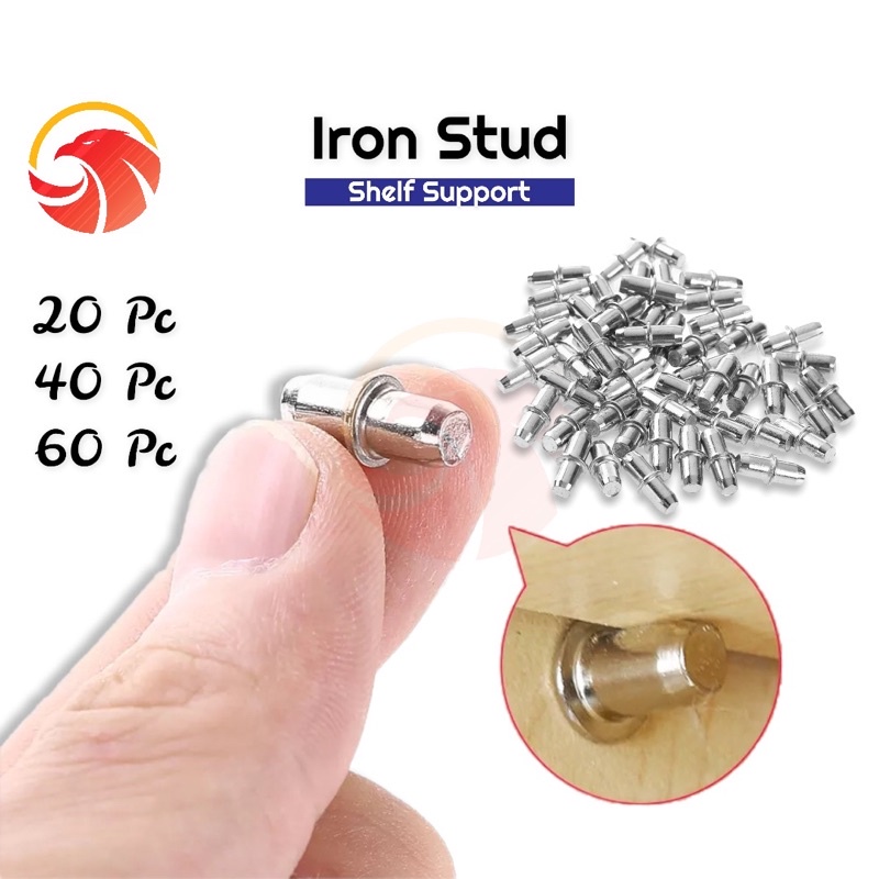 Metal Shelf Support Iron Stud 20pcs / 40pcs / 60pcs | Shopee Malaysia
