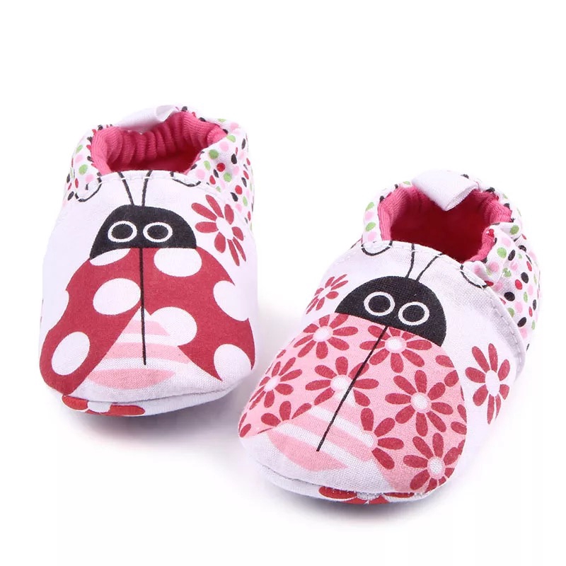 Baby Pre Walker Lady Bug Anti Fall Back Rubber Soft Cotton Sole ...