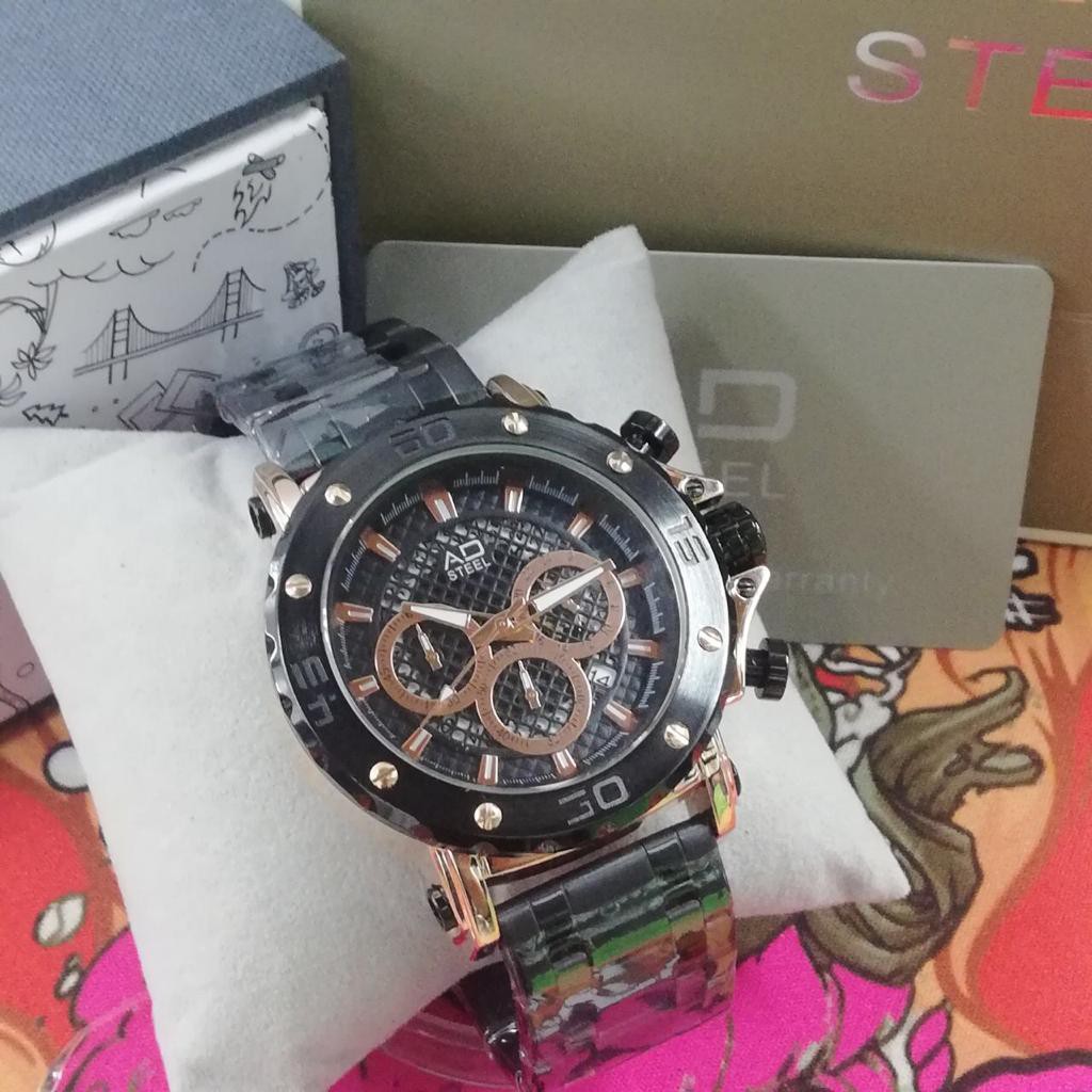 [READY STOCK] AD STEEL MEN WATCH 03 *BLACK (WITH 1 YEAR WARRANTY ...