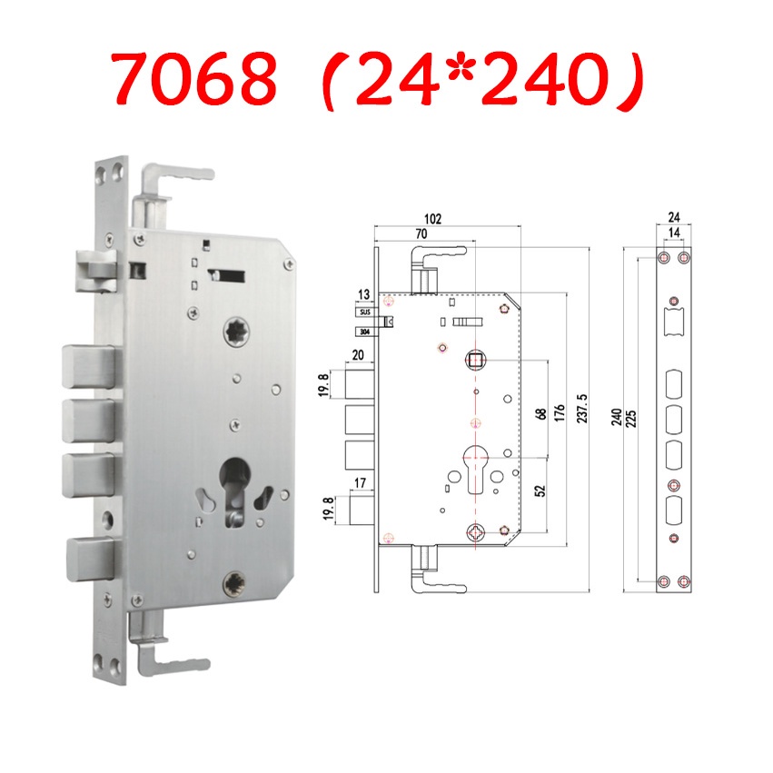 6068 7068 7568 24 240 30 240 30 388 40 388 steel security door lock ...