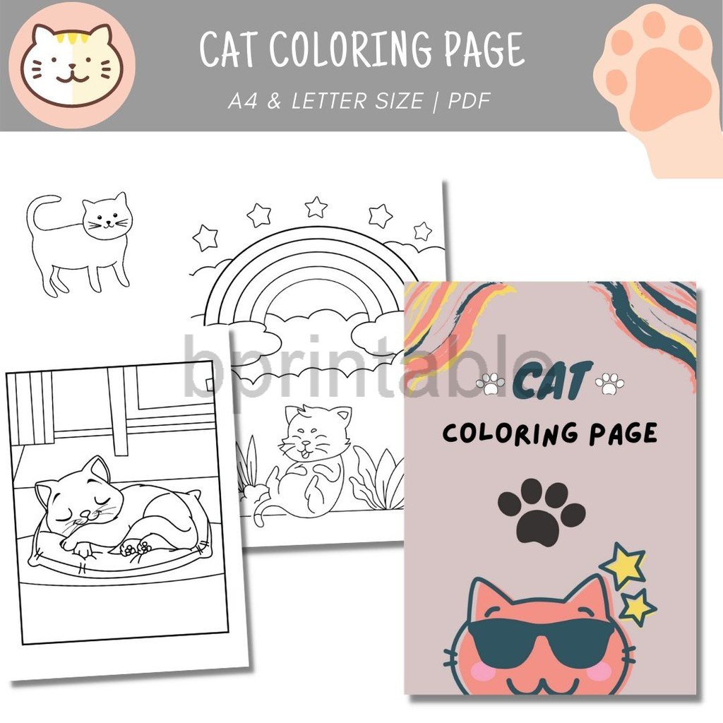 [PDF] Buku Warna Cat Colouring Book for Kids, Coloring Page Kucing ...