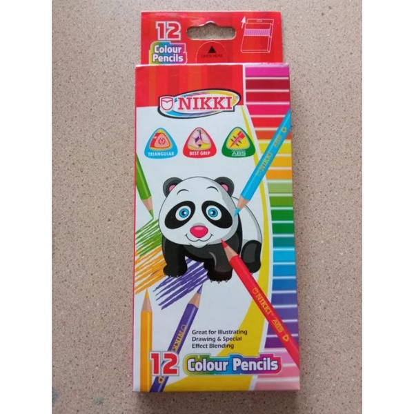 Ready stock Nikki 12 colour Pencils (panjang) | Shopee Malaysia
