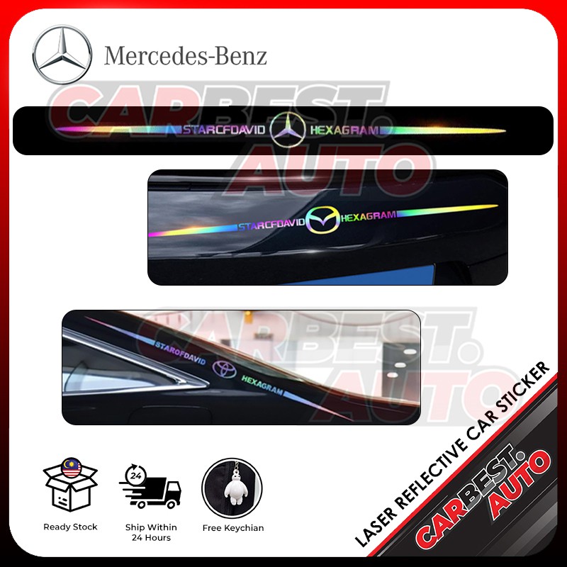 Mercedes Benz Laser Reflective Car Accessories Sticker C200 GLC CLA ...