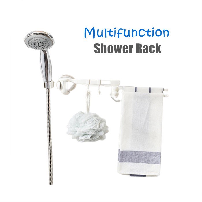 Bathroom Multi-purpose Hanger With Hook Shelf Shower Rack Towel Bath ...