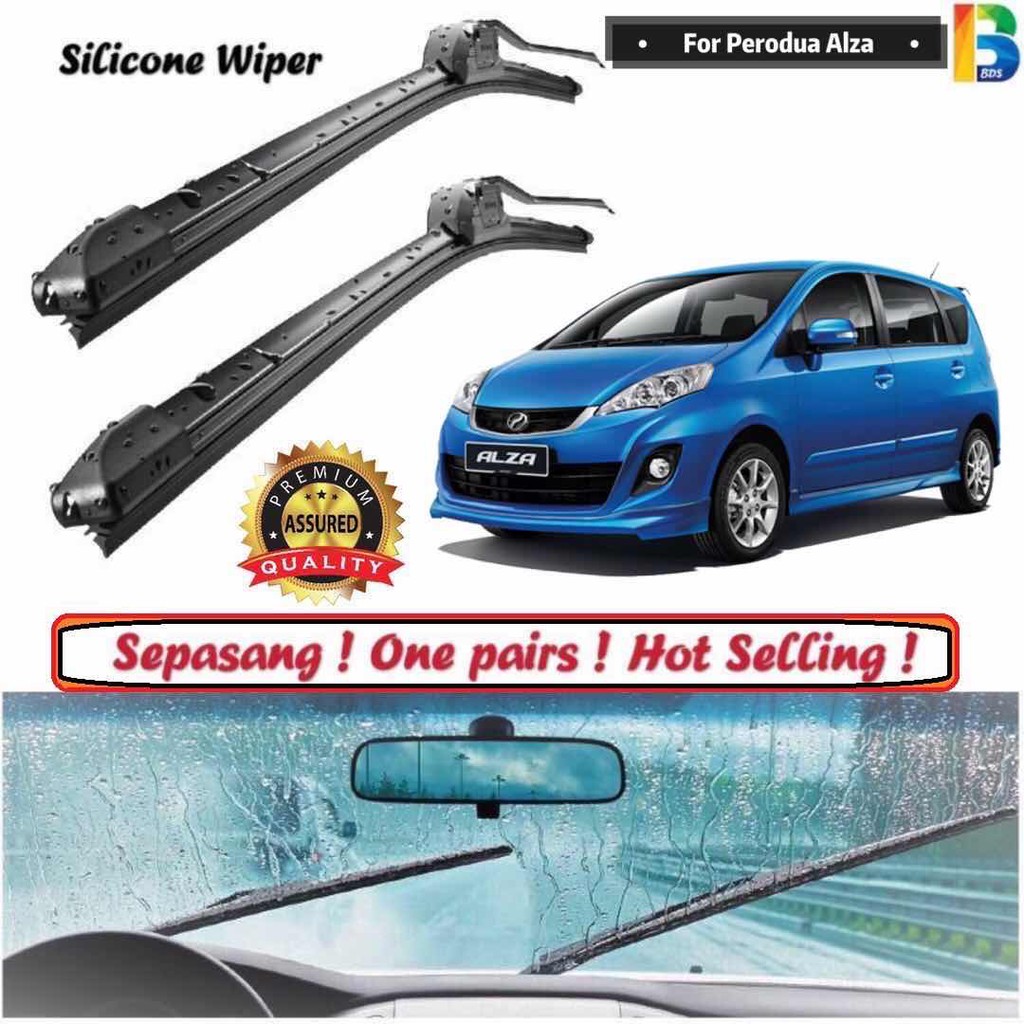 PERODUA ALZA SILICONE WIPER 1PAIRS(2PCS) Silicone Advance Cleaning ...