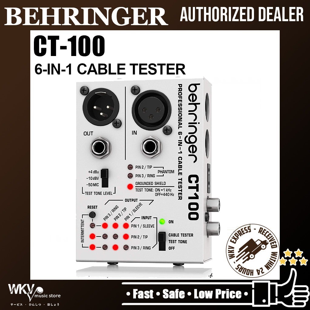Behringer CT-100 Microprocessor Controlled 6 in 1 Cable Tester XLR TRS ...