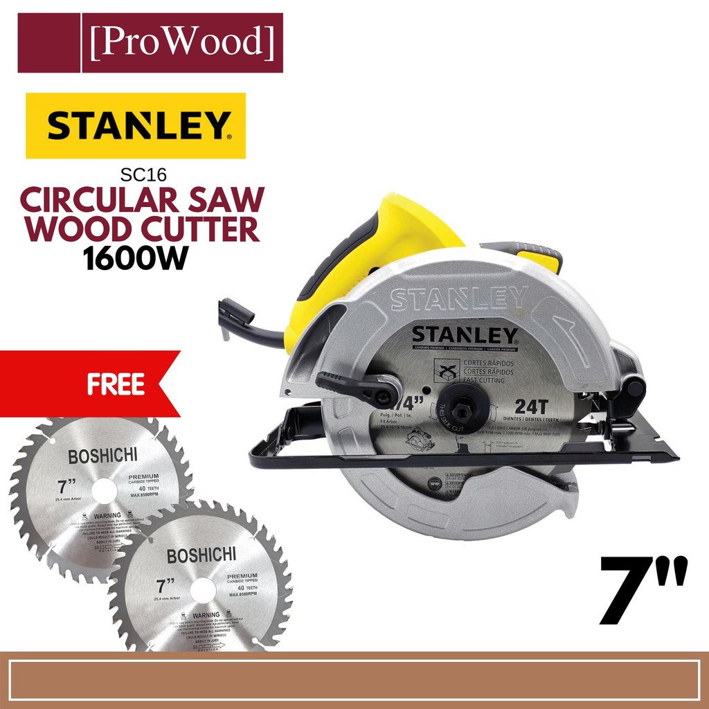 STANLEY SC16 Circular Saw Wood Cutter 1600W 7" / 185mm FOC 2Pcs 7 ...