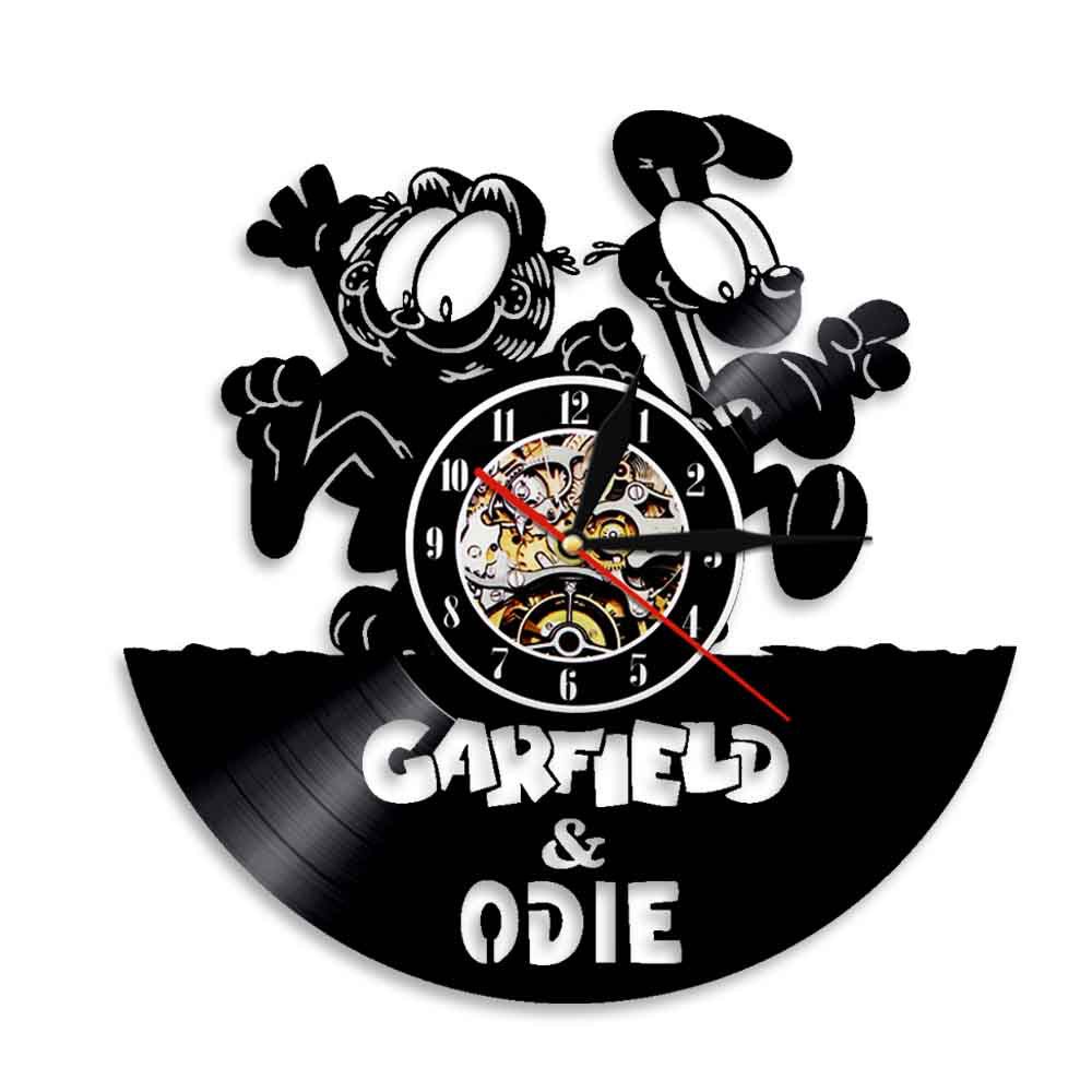 Classic Vinyl LED Wall Clock Movie Animation Garfield 3D Record ...