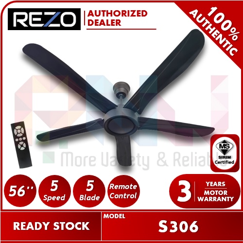 Rezo S306 56'' Inch | 5 Speed | 5 Blade AC Motor Ceiling Fan with ...
