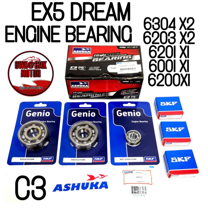 ENGINE BEARING C3 EX5 DREAM KRISS RXZ DINAMIK Y15 W125 Y125Z SRL115 ...