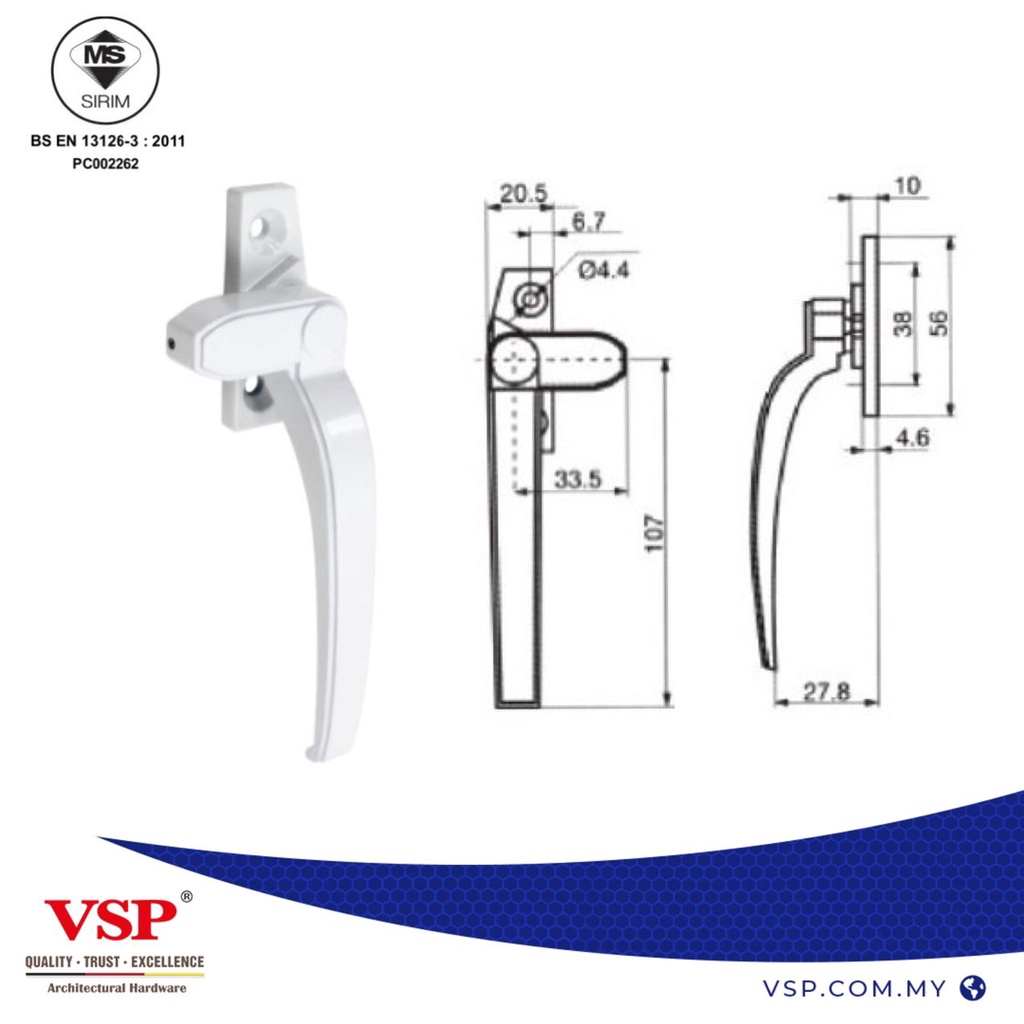 100VS - VSP-CW-M8 Casement Handle R/L | Shopee Malaysia