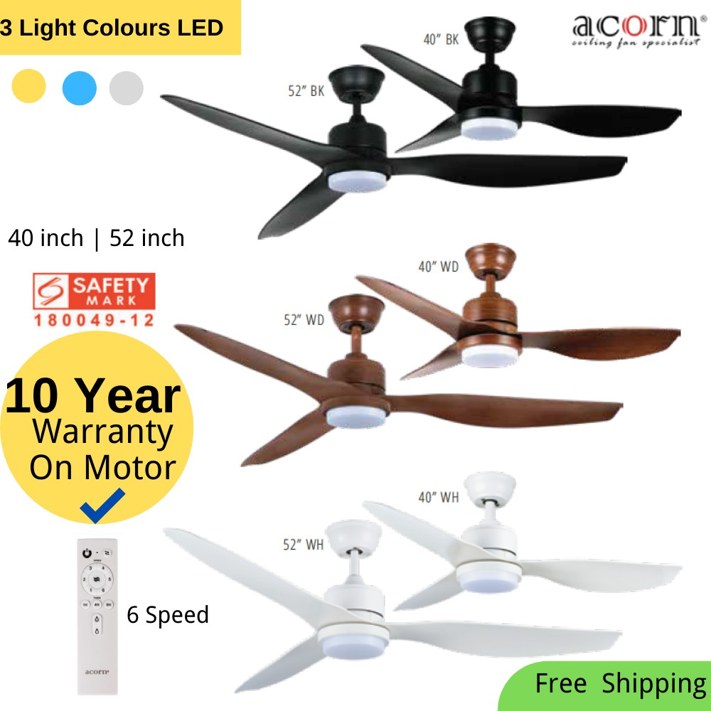 Acorn Fan With Light LED Ceiling Fan Intaglio 40 inch | 52 inch with ...