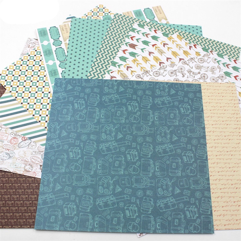 Paper Pack 6"x6" Travel 12 sheet Art Background Paper Card Making DIY Scrapbook Paper Craft ...