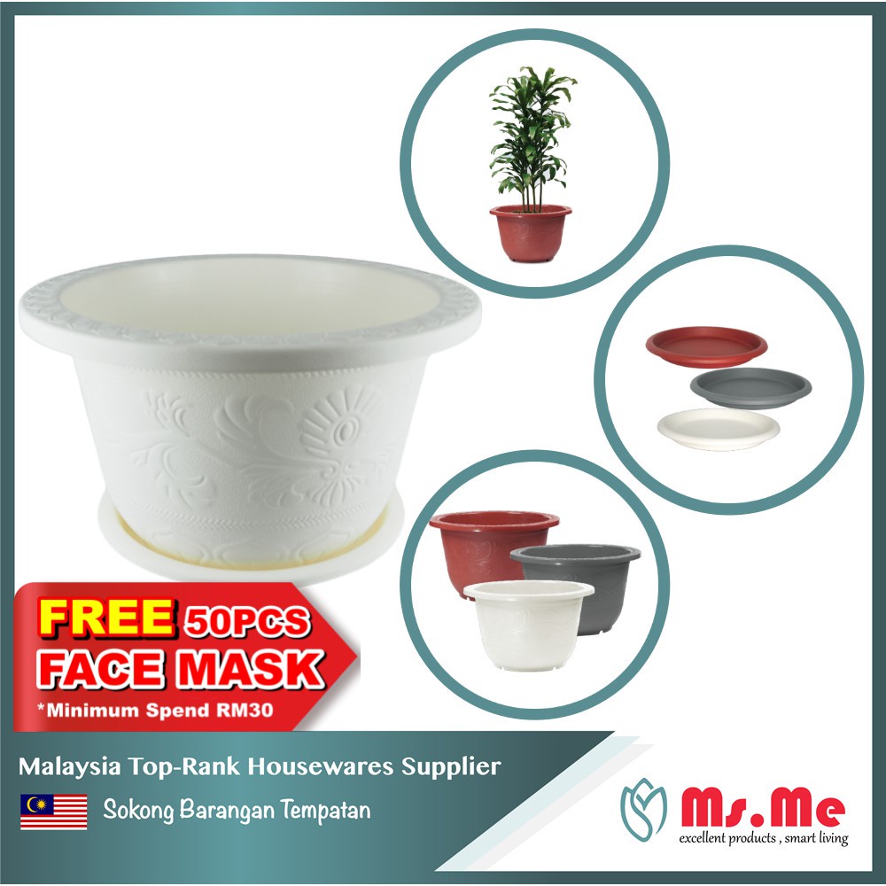 Ms.Me Diameter 52cm High Quality Round Flower Pots Ready Stock Bottom ...