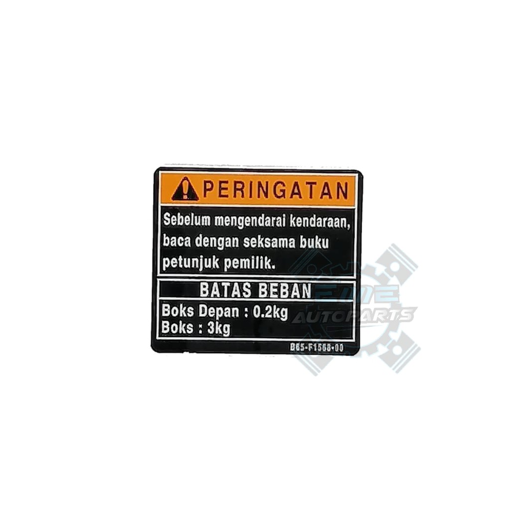 Yamaha Original Nvx 155 WARNING Label Sticker ( B65-F1568-00 ) | Shopee ...